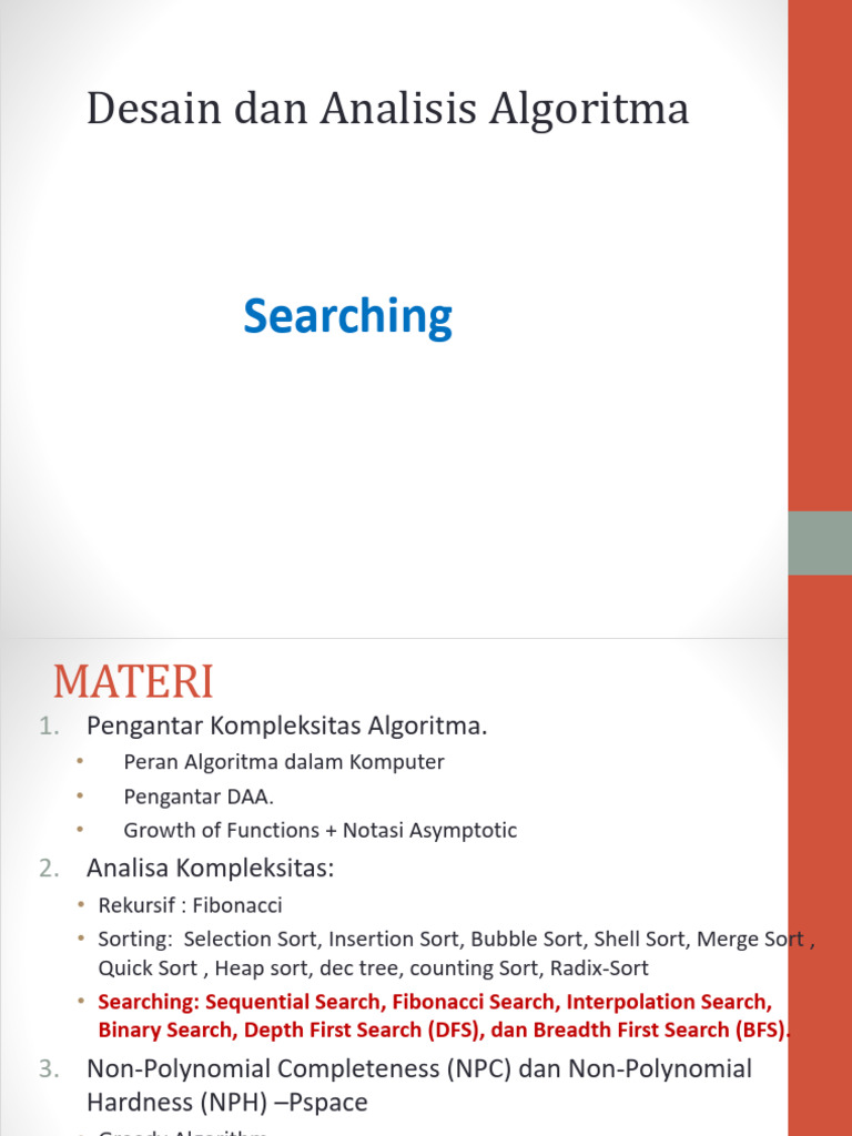 Algoritma Pencarian dan Kompleksitas | PDF