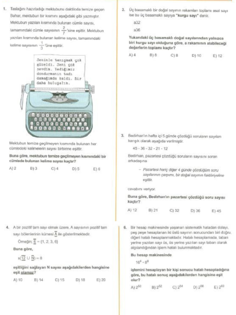 3D TÜRKİYE GENELİ DENEME TYT 2 @turkiyegeneli3d2 | PDF