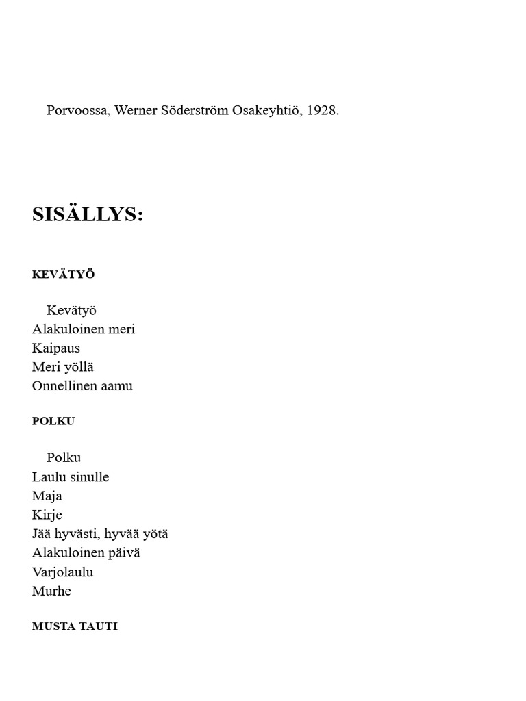 Anna Kaari Alakuloinen Meri | PDF