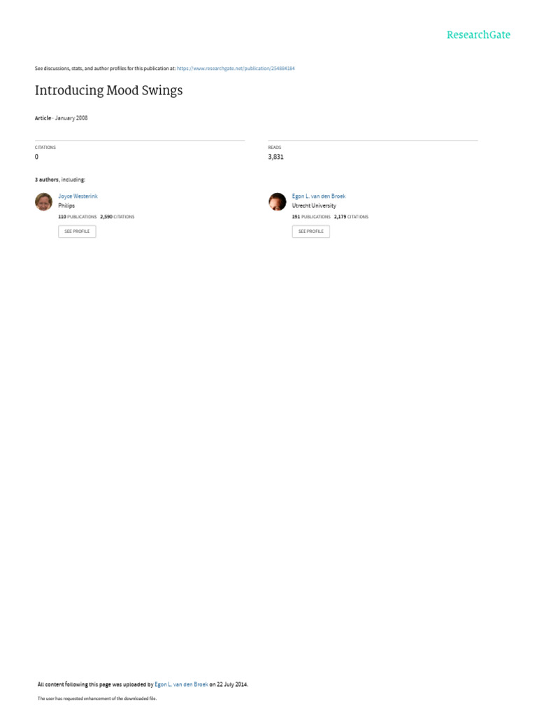 Introducing Mood Swings | PDF | Emotions | Affect (Psychology)