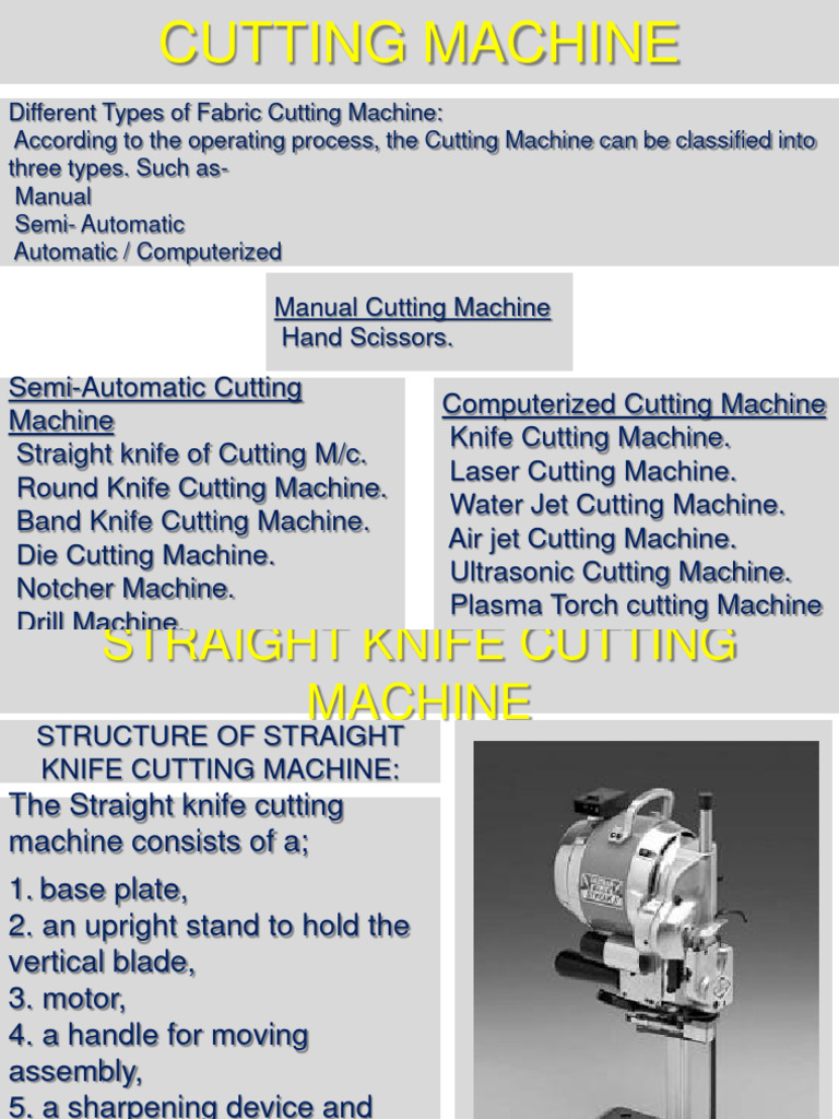 Types of Fabric Cutting Machines | PDF | Manufactured Goods | Secondary ...