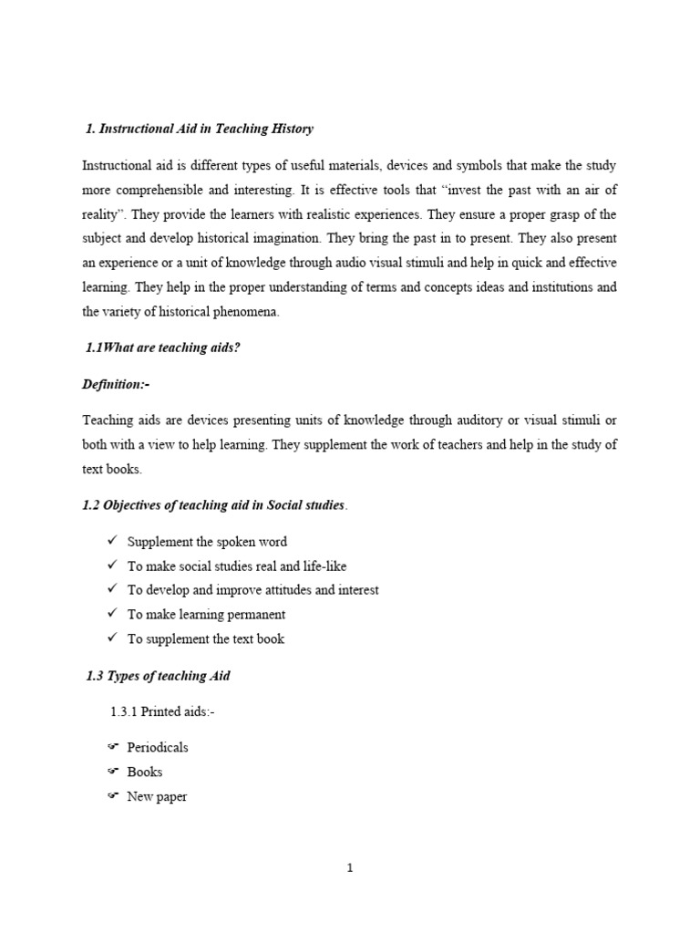 Instructional Aid in Teaching History | Download Free PDF | Map | Learning