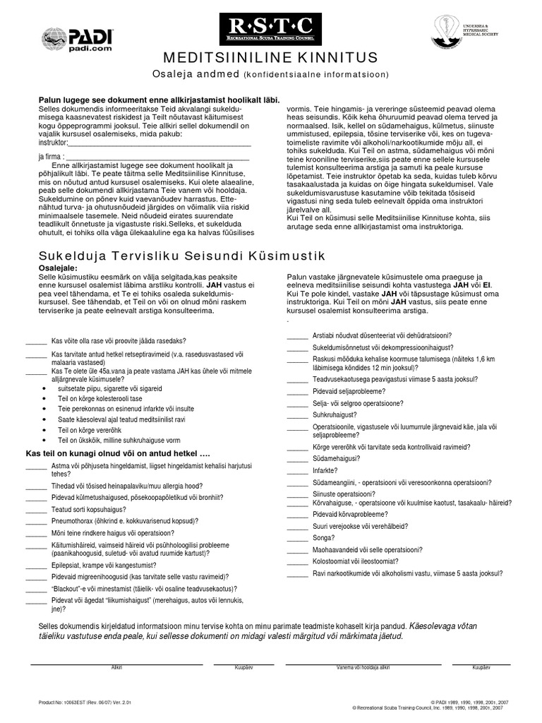 General - Medical Form | PDF