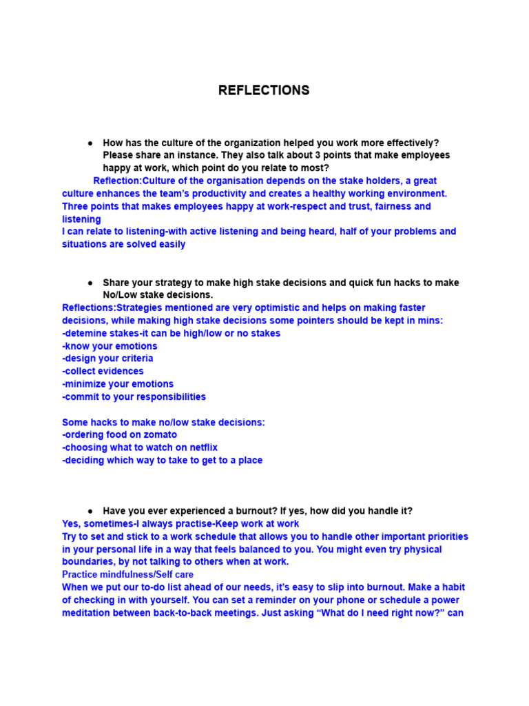 Reflections - TEd Talk Videos | PDF