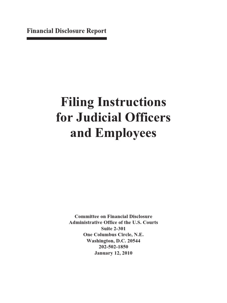 Filing Instructions For Judicial Officers and Employees: Financial ...