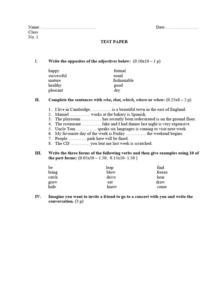 test_6th_grade_no.1 | PDF