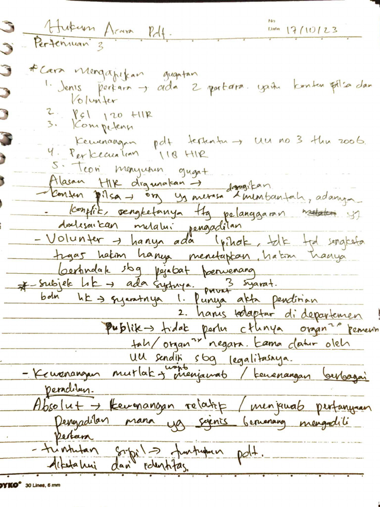 Catatan Hukum Acara Perdata | PDF