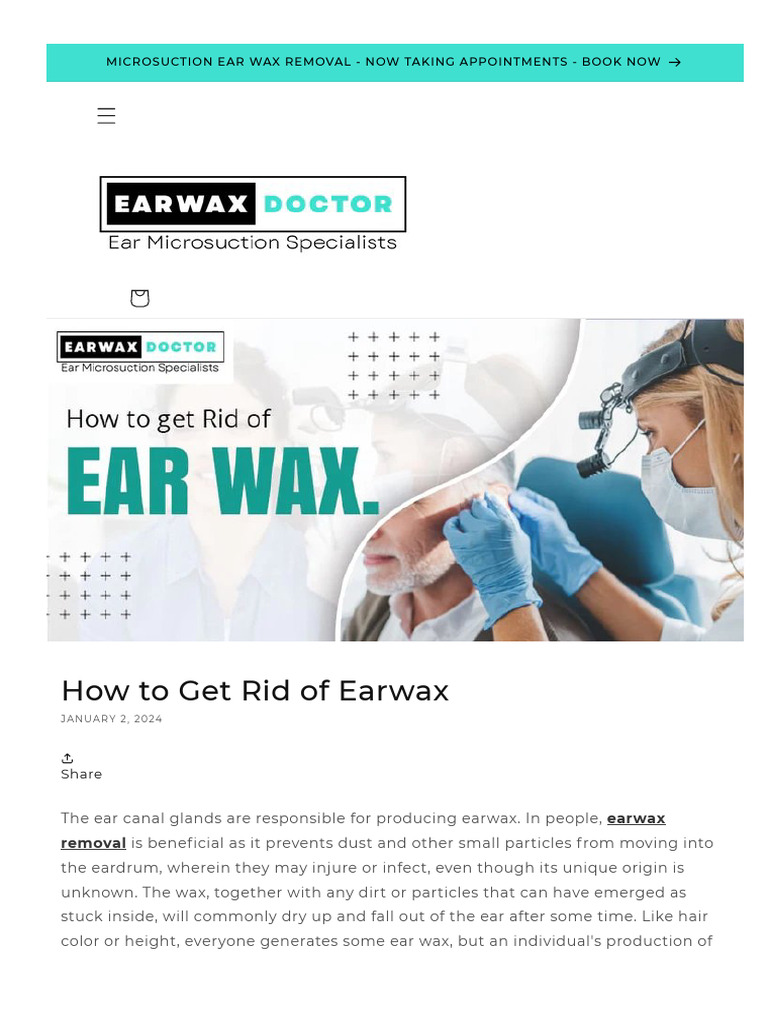 How To Get Rid of Earwax | PDF | Diseases And Disorders | Hearing