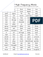 Grade 2 High Frequency Word List | PDF