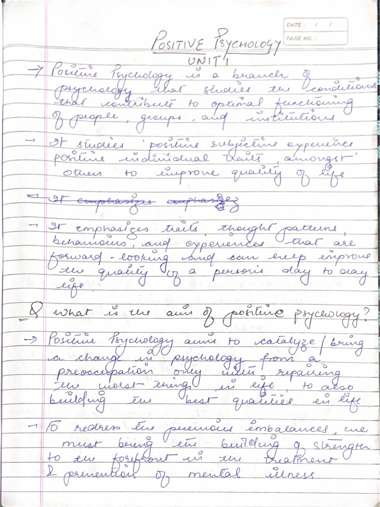 Unit 1 Part 1 Positive Psy | PDF