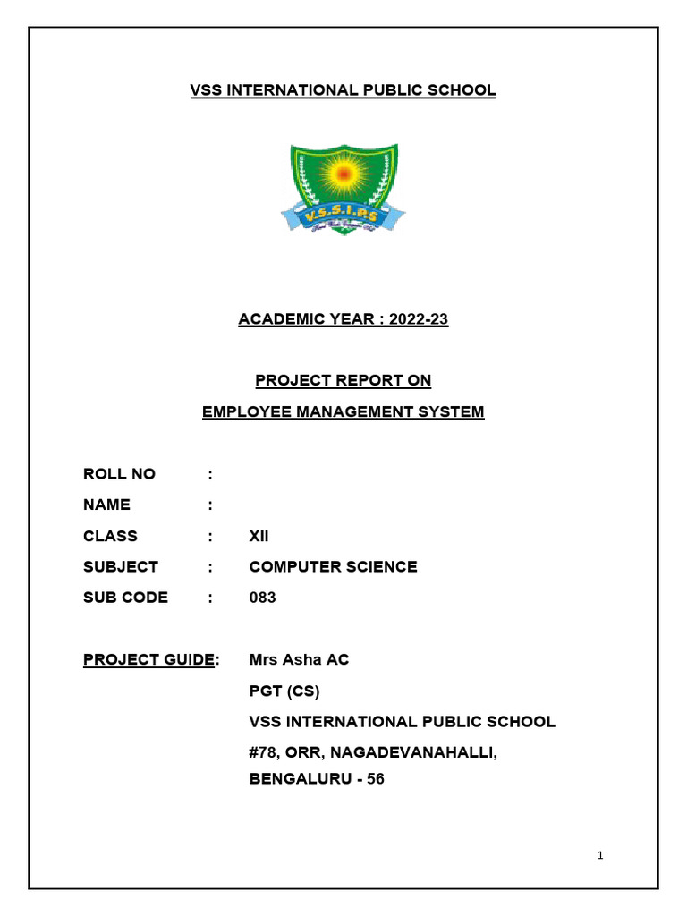 Project Report On Employee Management System | PDF | Software Testing ...