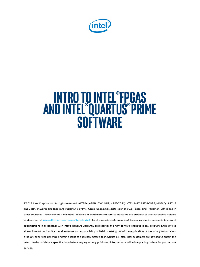 Intro To Fpga and Quartus Prime Software | PDF