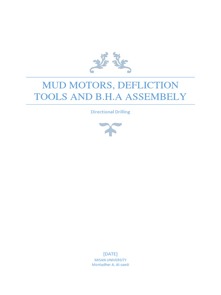 Lecture-6 Mud Motors, Deflection Tools and BHA | PDF