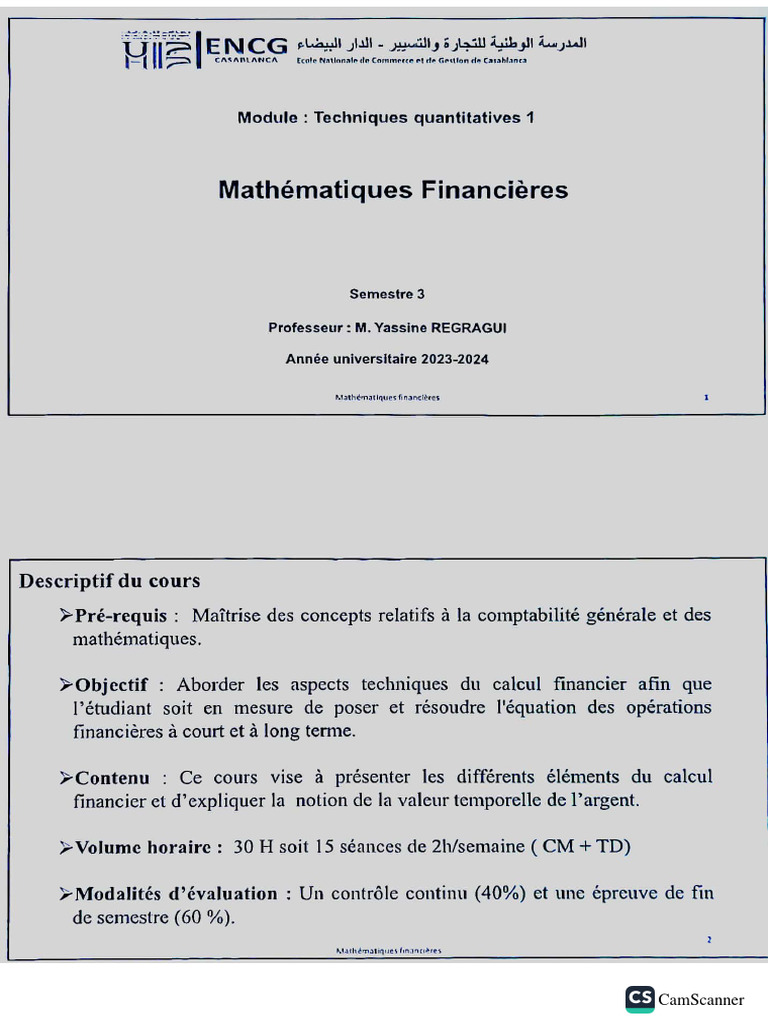 Math Fin S3 CR | PDF
