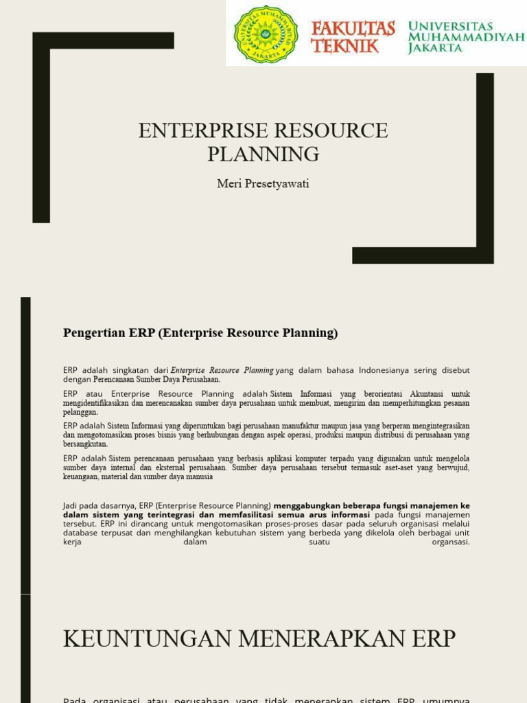 Keuntungan dan Modul ERP untuk Perusahaan | PDF