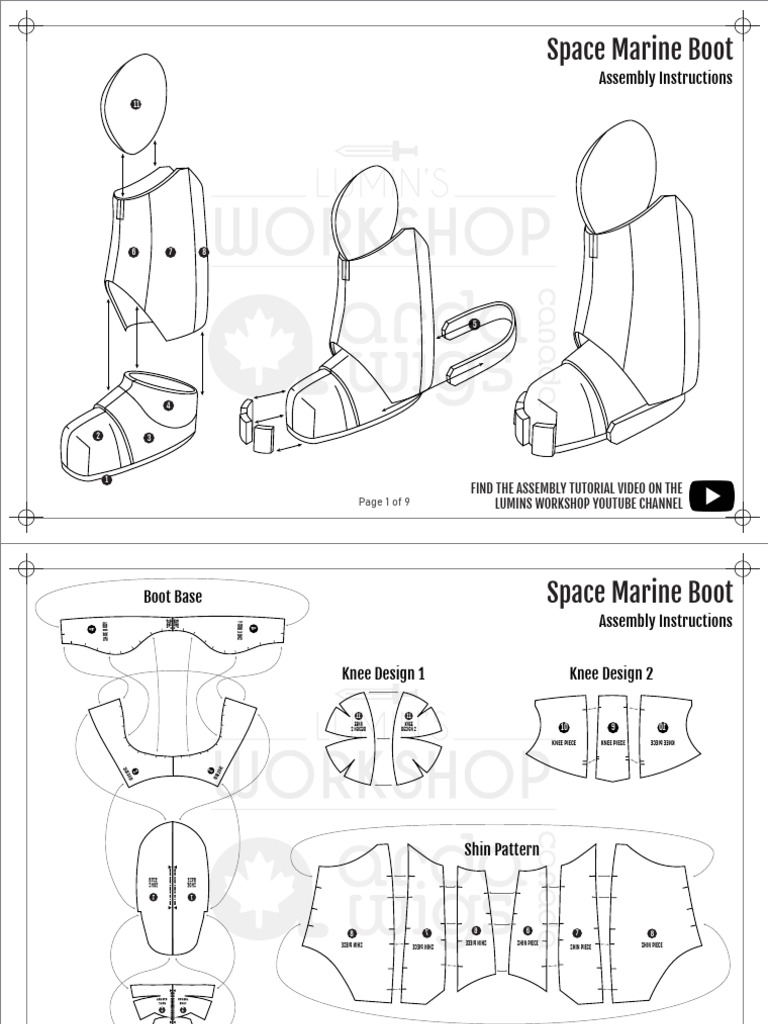 Space Marine Boot Foamsmith Template - Lumin's Workshop | PDF | Sports ...