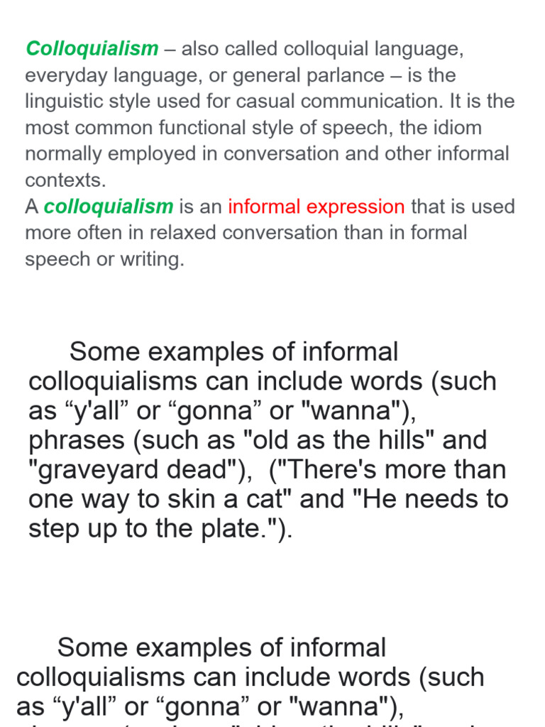 Colloquialism Slang and Jargon | PDF