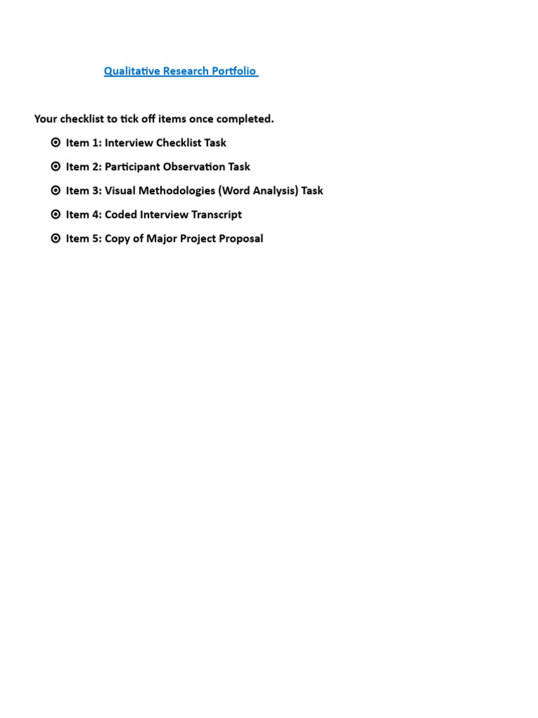 Qualitative Research Portfolio Samplestructure | PDF | Tourism ...