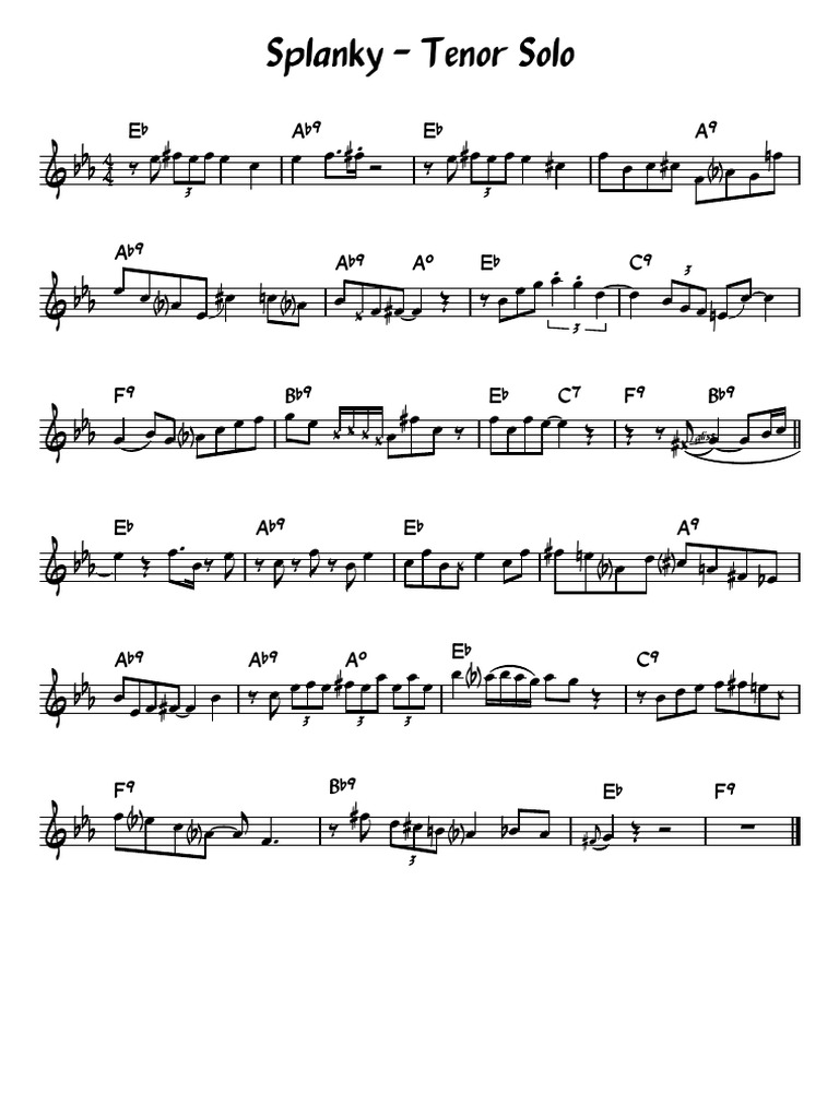 Splanky - Tenor Solo | PDF