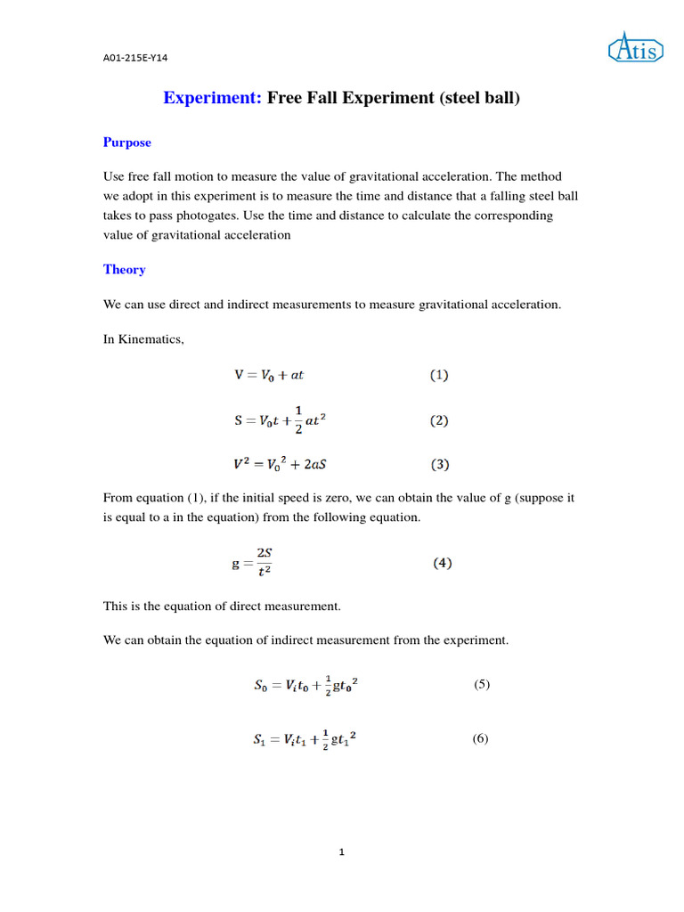 A01-215E-Y14 Free Fall - Ball | PDF