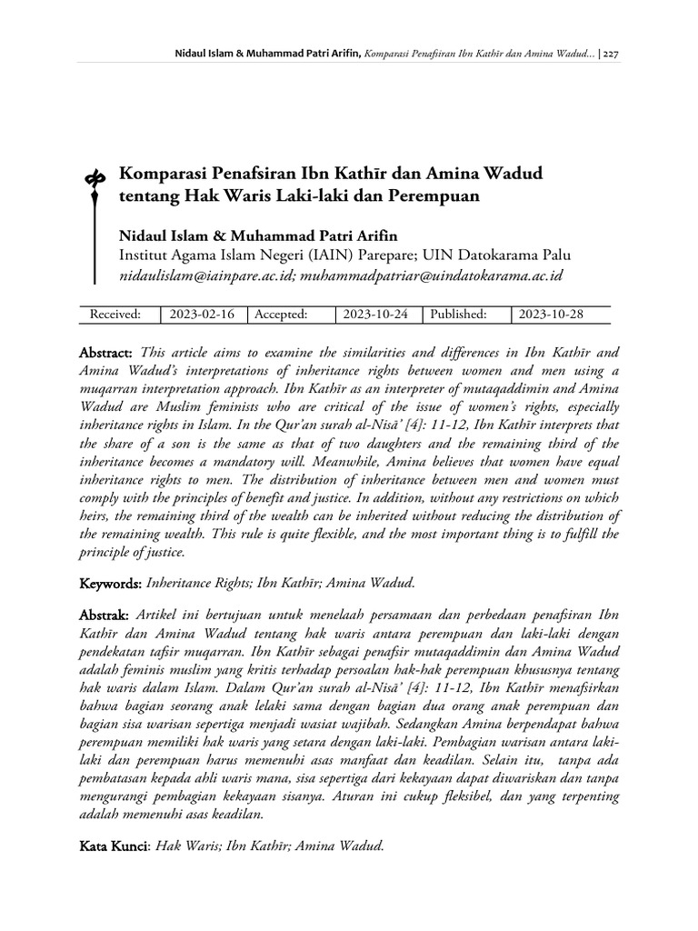 Hak Waris Laki Dan Perempuan | PDF