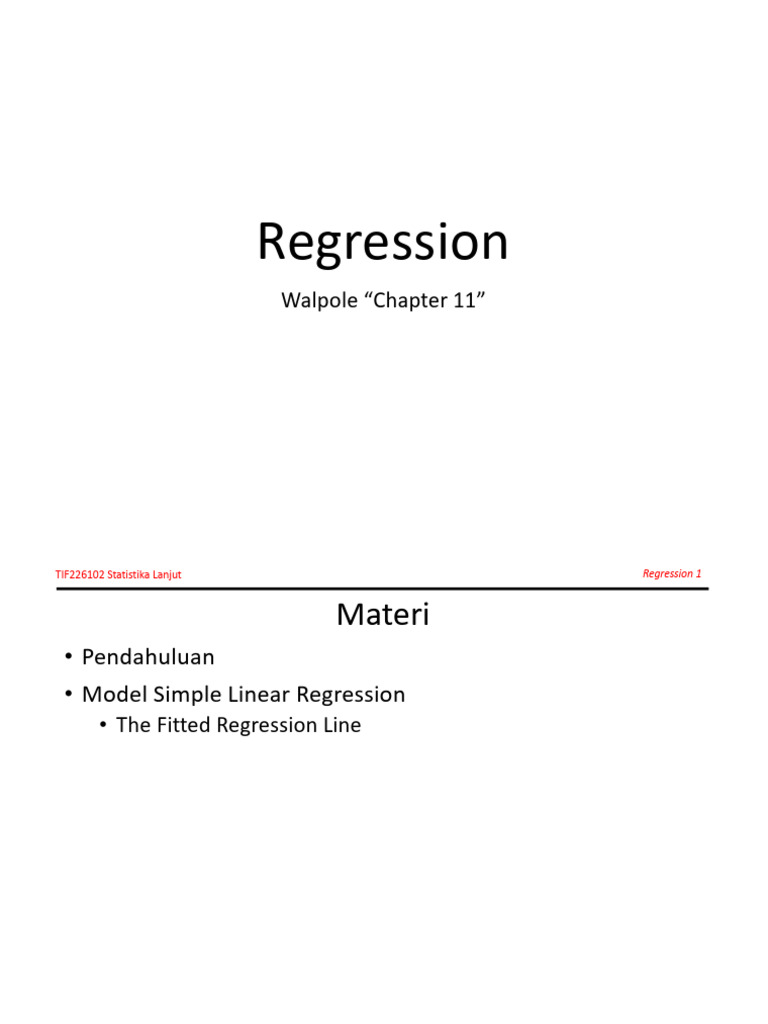 Regression 1 V1 | PDF
