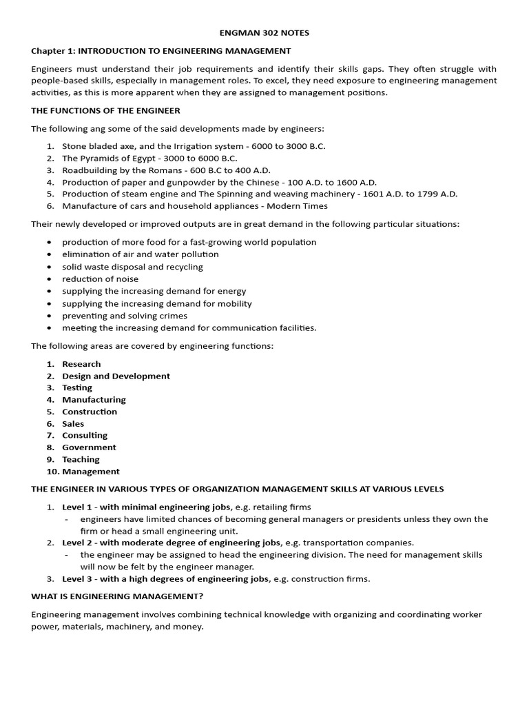 Engman 302 Notes | PDF | Career & Growth | Business