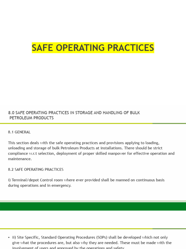 Section 4_SAFE OPERATING PRACTICES | PDF | Gasoline | Ethanol