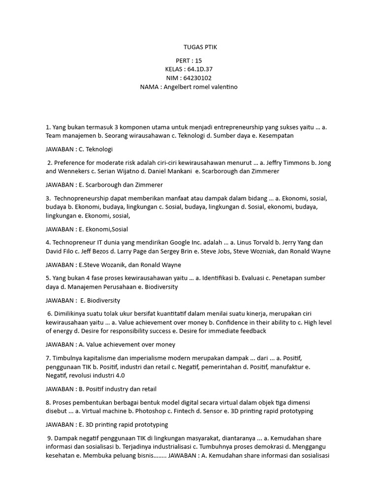 TUGAS PTIK Pert 15 Valen | PDF