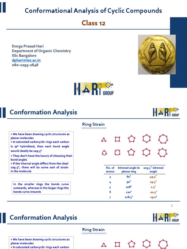 Conformation Analysis of Cyclic Compounds_Class 12-16-11-2023 | PDF | Conformational Isomerism ...