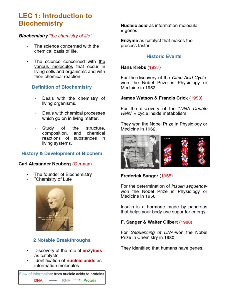 LEC 1 & 2 - Intro & Cell Structure | PDF