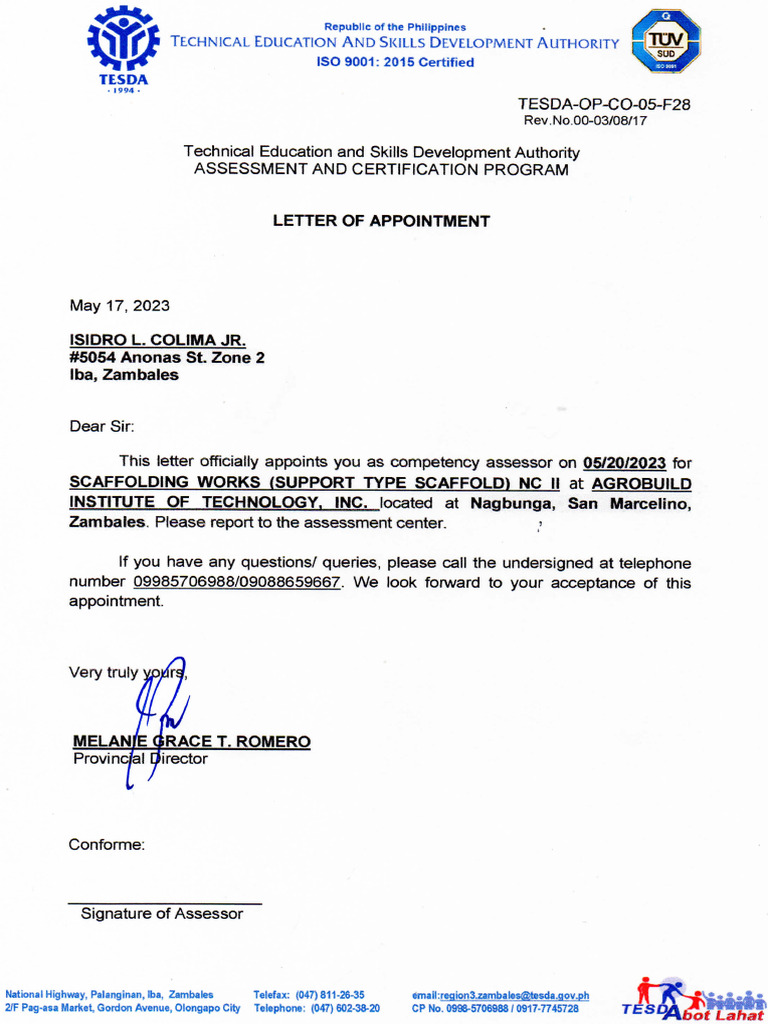 Letter of Appointment Sample | PDF
