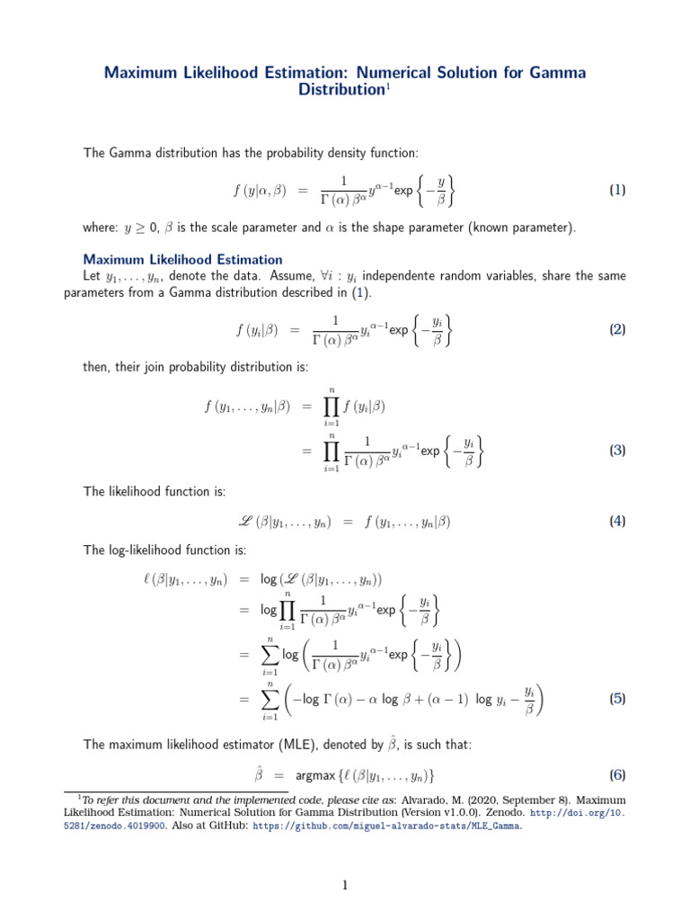 MLE Gamma | PDF