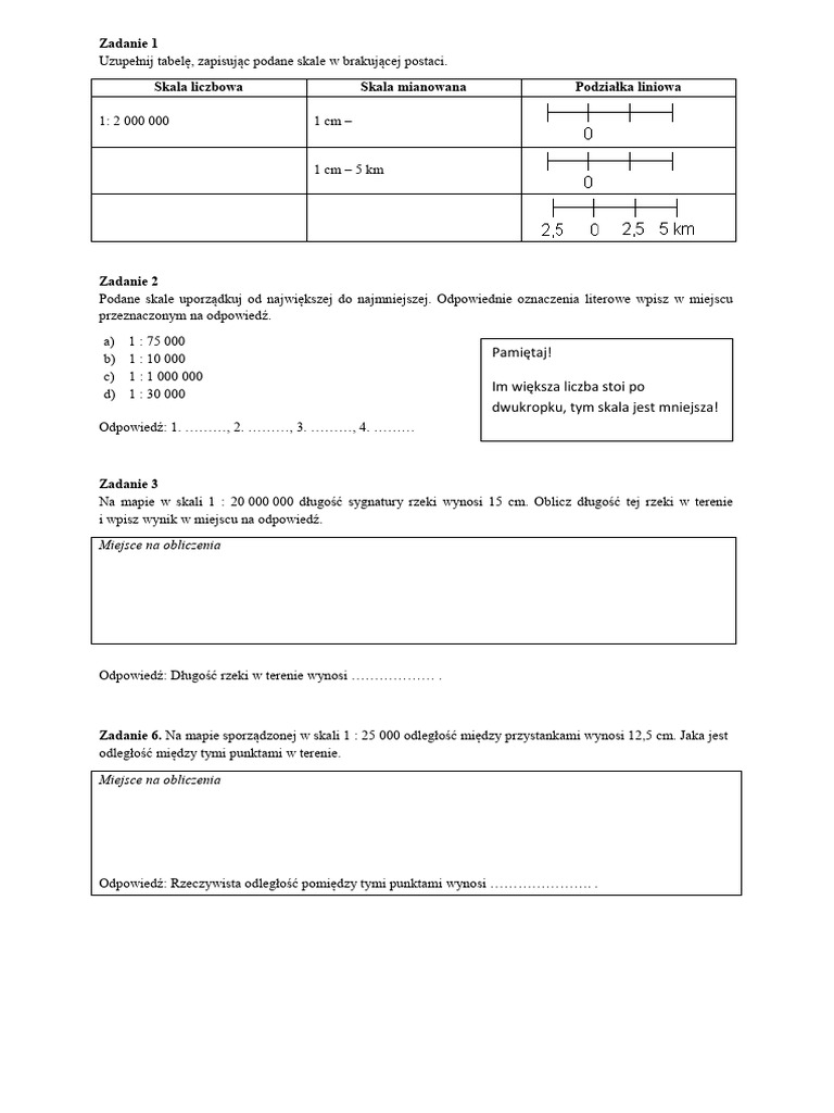 Zadanie 1 - Zadania-Skala-Klasa-5 | PDF