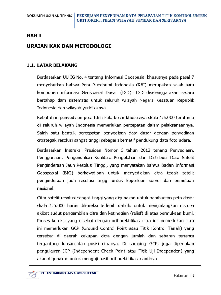 4a1. Metode Pelaksanaan - GCP - SUMBAR | PDF