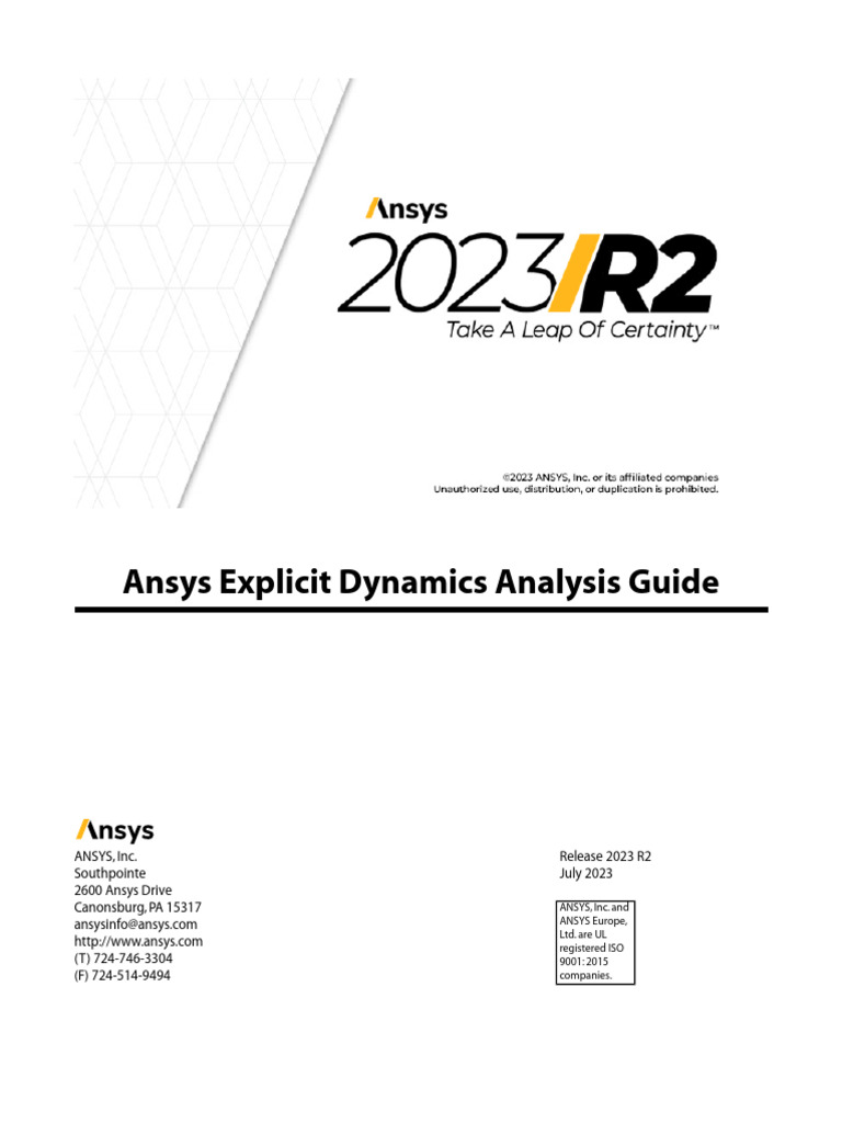 Ansys Explicit Dynamics Analysis Guide (1) | PDF | Trademark | Elasticity (Physics)