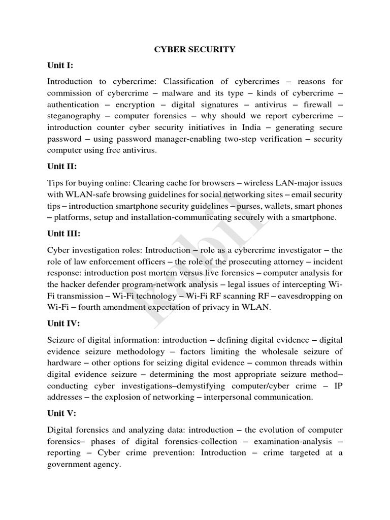 Cyber Security Overview and Techniques | PDF