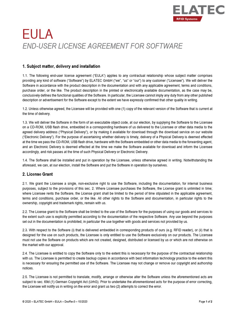 EULA DocRev3 | PDF