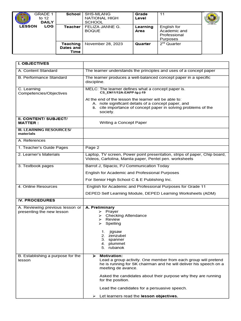 2023 COT 2 EAPP - To Be Finalized | PDF | Career & Growth
