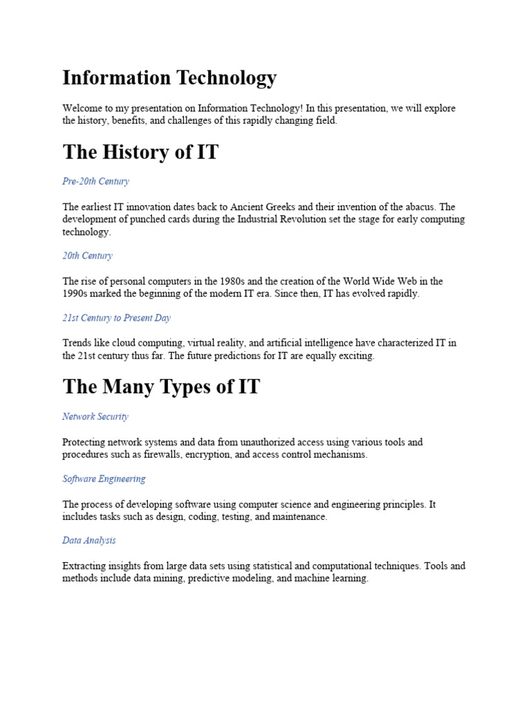 Information Technology | PDF