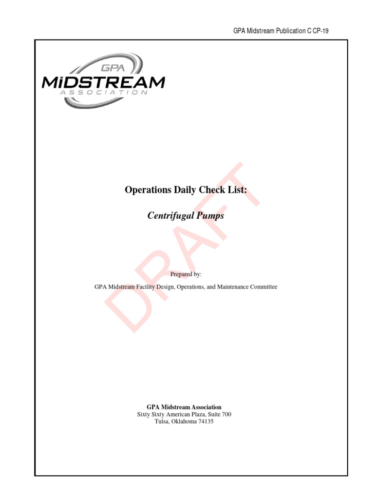 Cent Pumps CHKLST DRFT | PDF