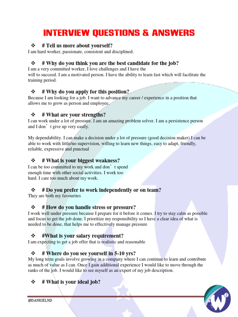 Interview Questions 1 1 | PDF | Job Interview | Knowledge