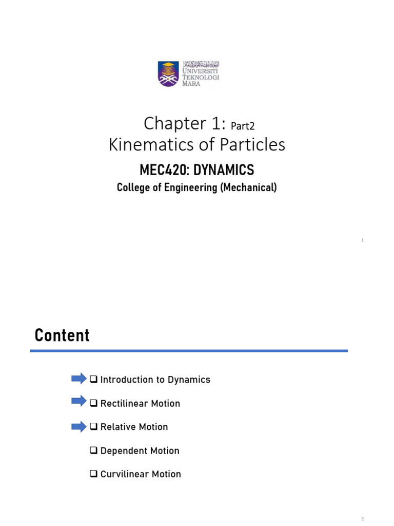 MEC420 Chapter 1 - Part 2 - Student | PDF