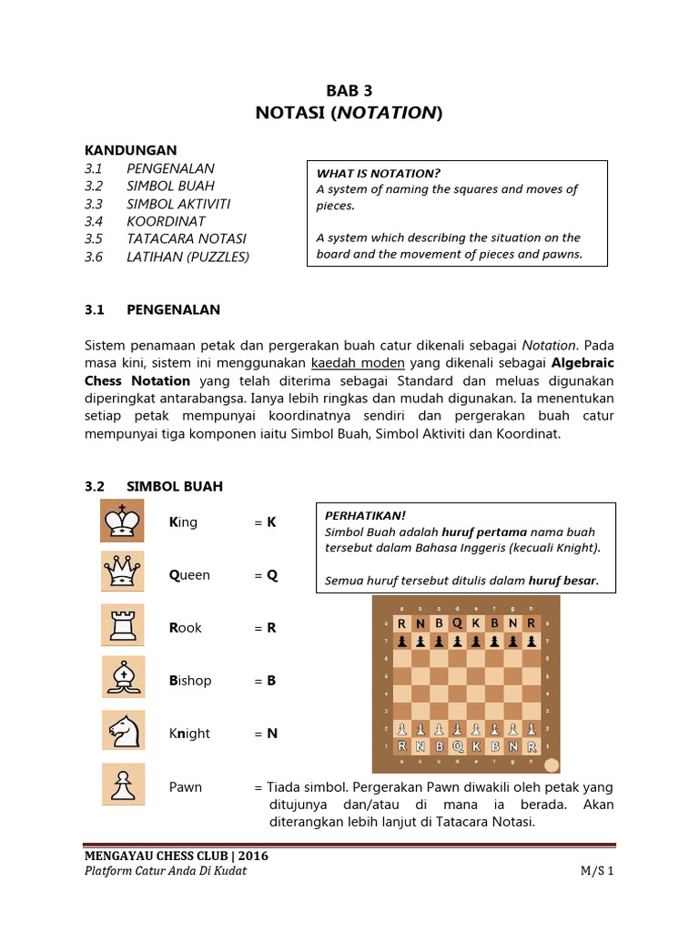Notasi Chess Lesson | PDF