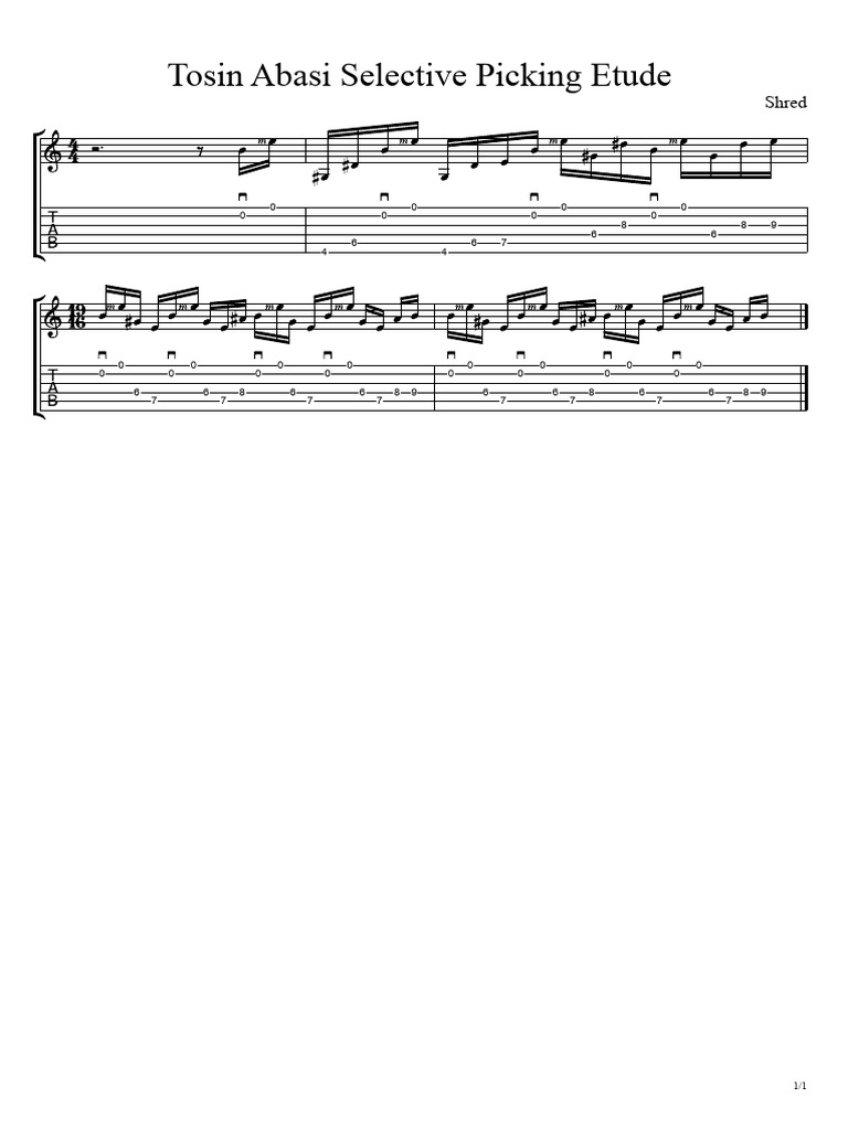 Tosin Abasi Selective Picking Etude | PDF