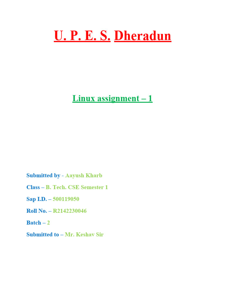 Linux Assignment - 1 | PDF | Operating System | Virtualization