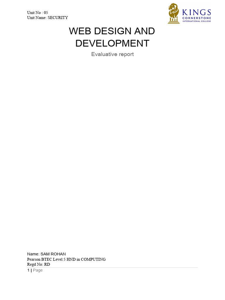 Web Design Report | PDF | Domain Name System | Domain Name