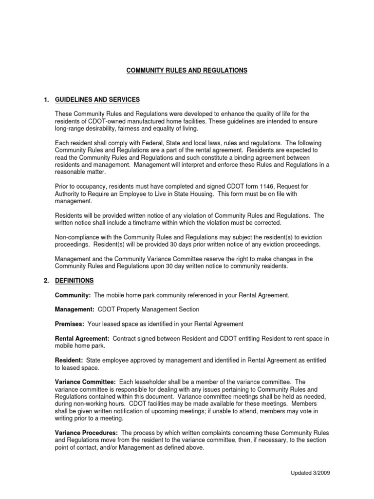 Community Rules and Regulations Guide | PDF | Home & Garden