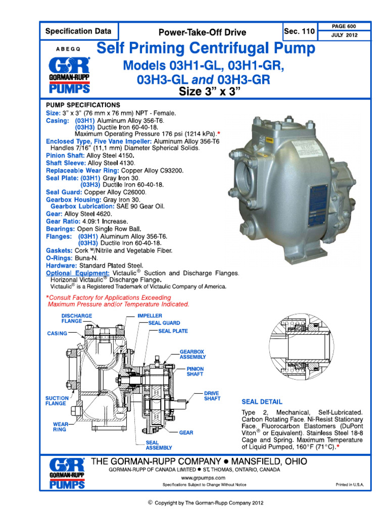 Gorman Rupp O3H1-GL | PDF