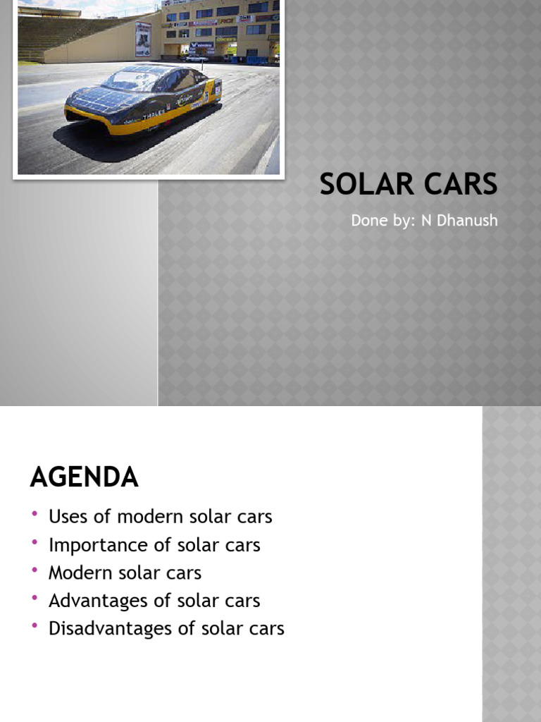 Advantages and Disadvantages of Solar Cars | PDF | Business ...